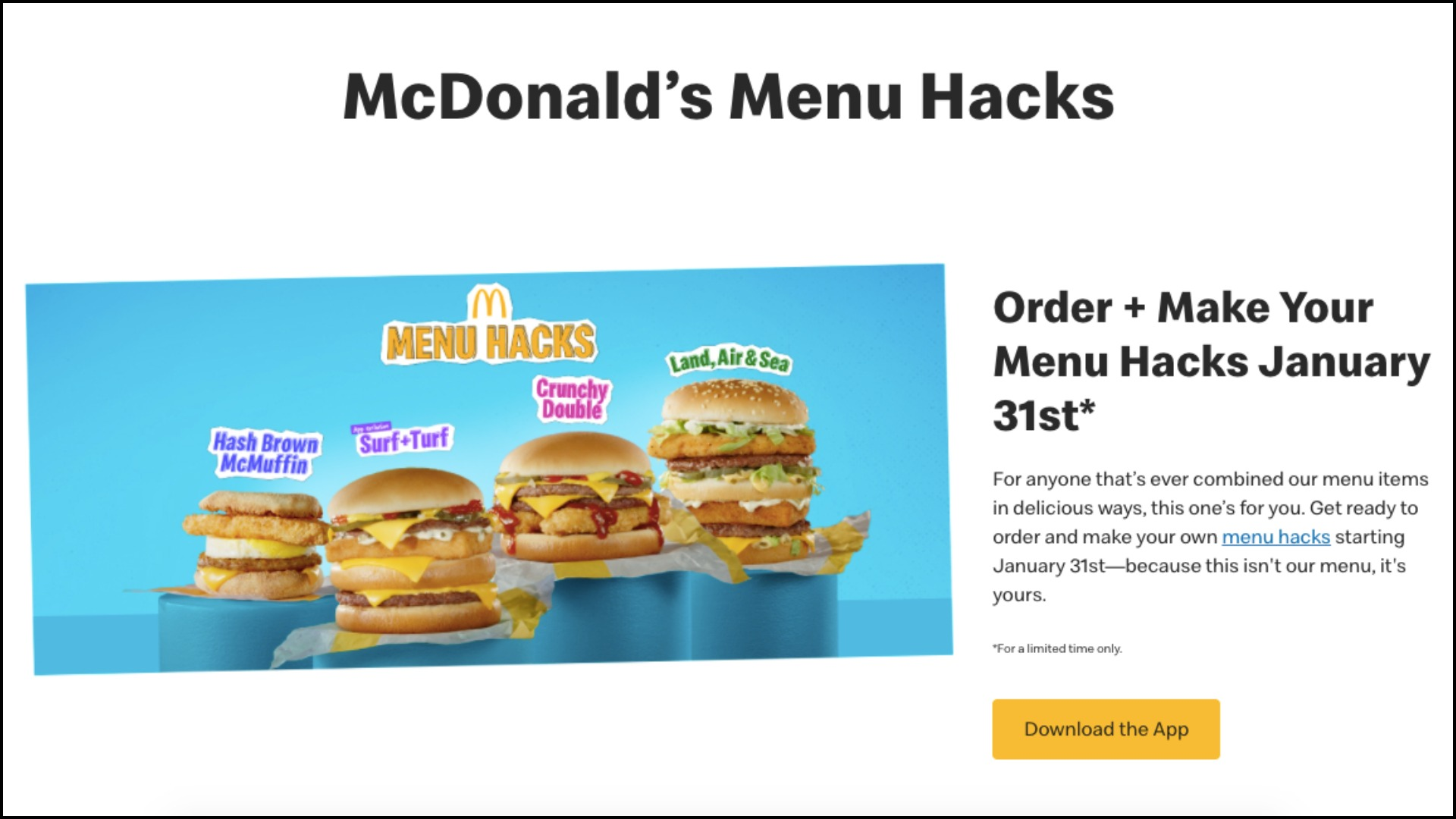 McDonald’s adds 4 new "hacked" items to its menu
