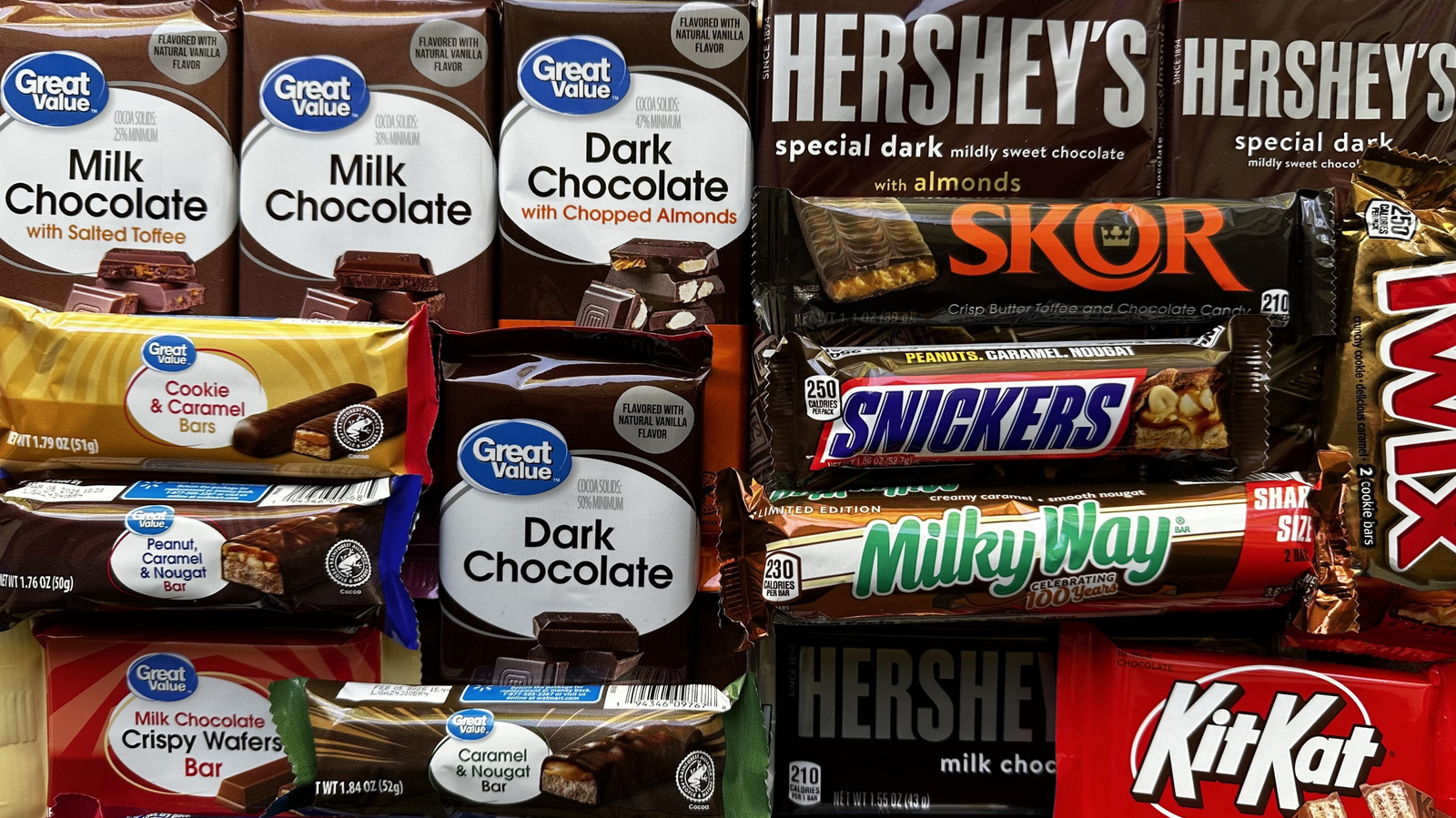 How Walmart's Great Value Chocolate Bars Compare To The Name Brands